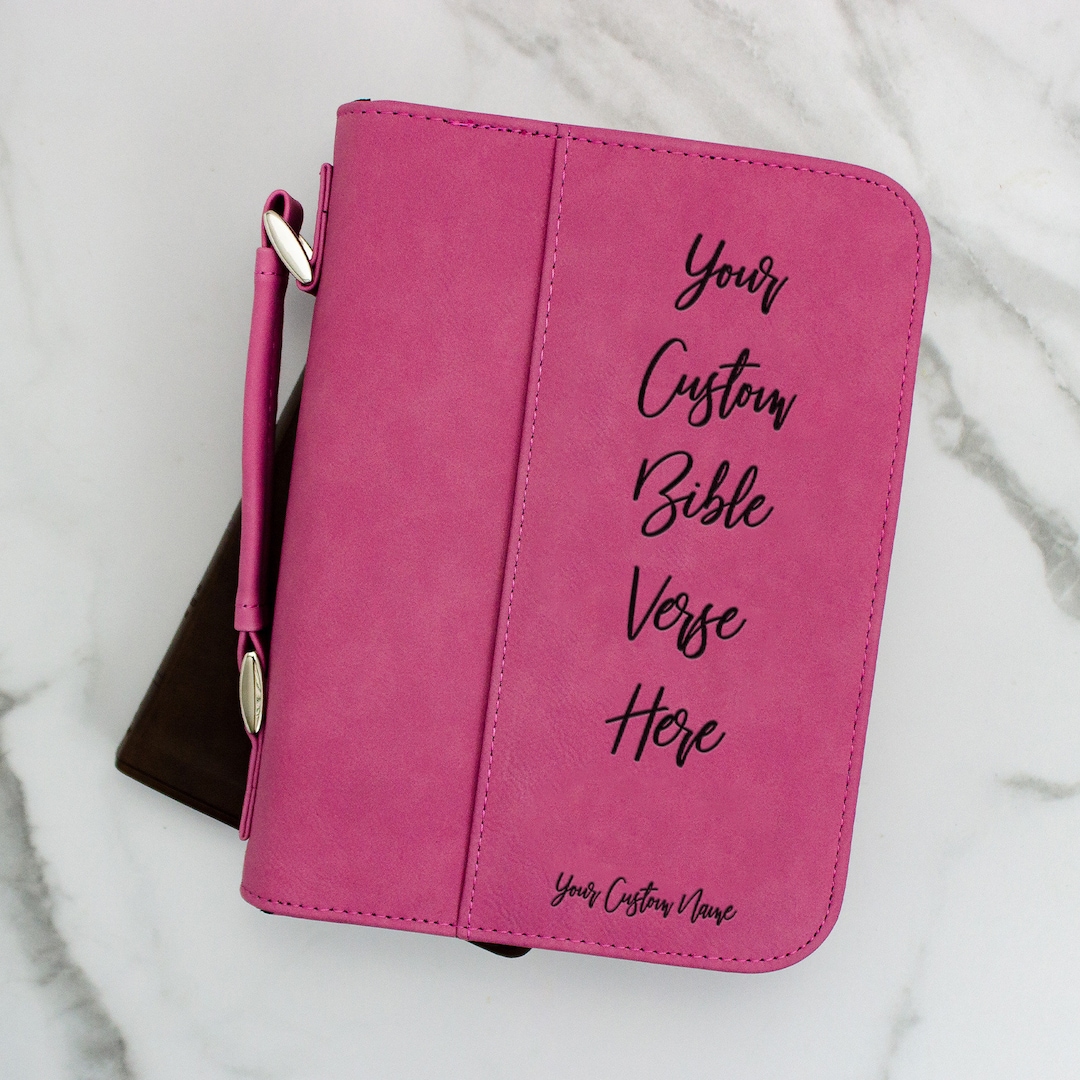 Custom Engraved Bible Cover, Cursive Font Personalized Bible Cover ...