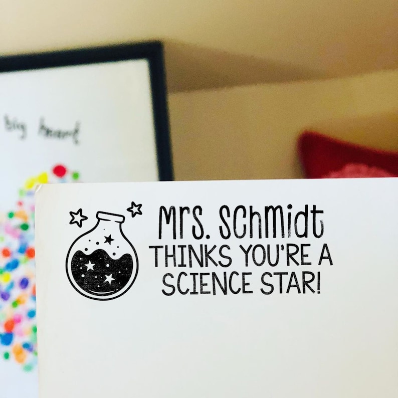Science Star Custom Teacher Stamp Self Inking Science | Etsy