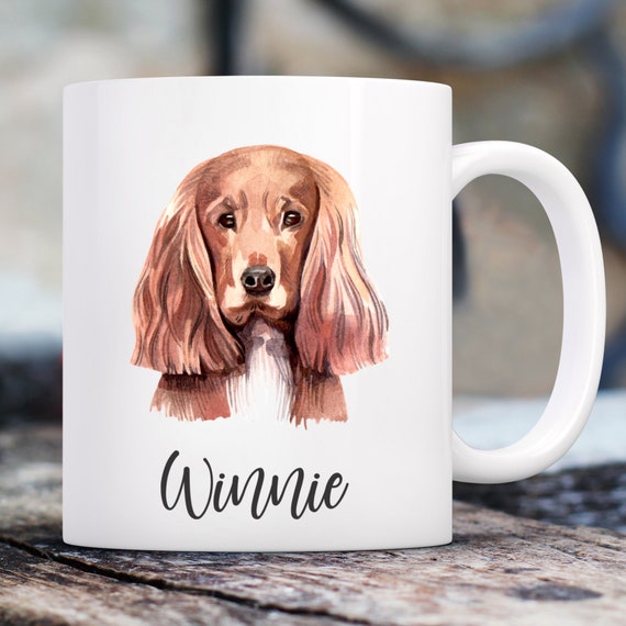 Cocker Spaniel Watercolor Mug With Custom Name Personalized - Etsy