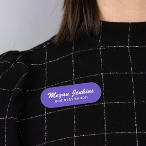 Custom Name Badge With Script Font, Name Tag Magnetic, Custom Engraved ...