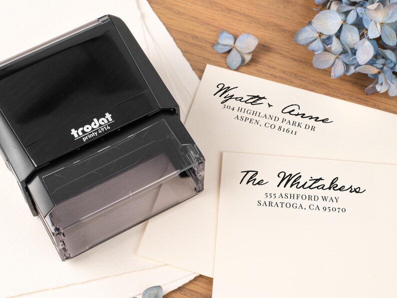 Personalized Return Address Stamp, Custom Wedding Stamp, Stylish Rubber ...