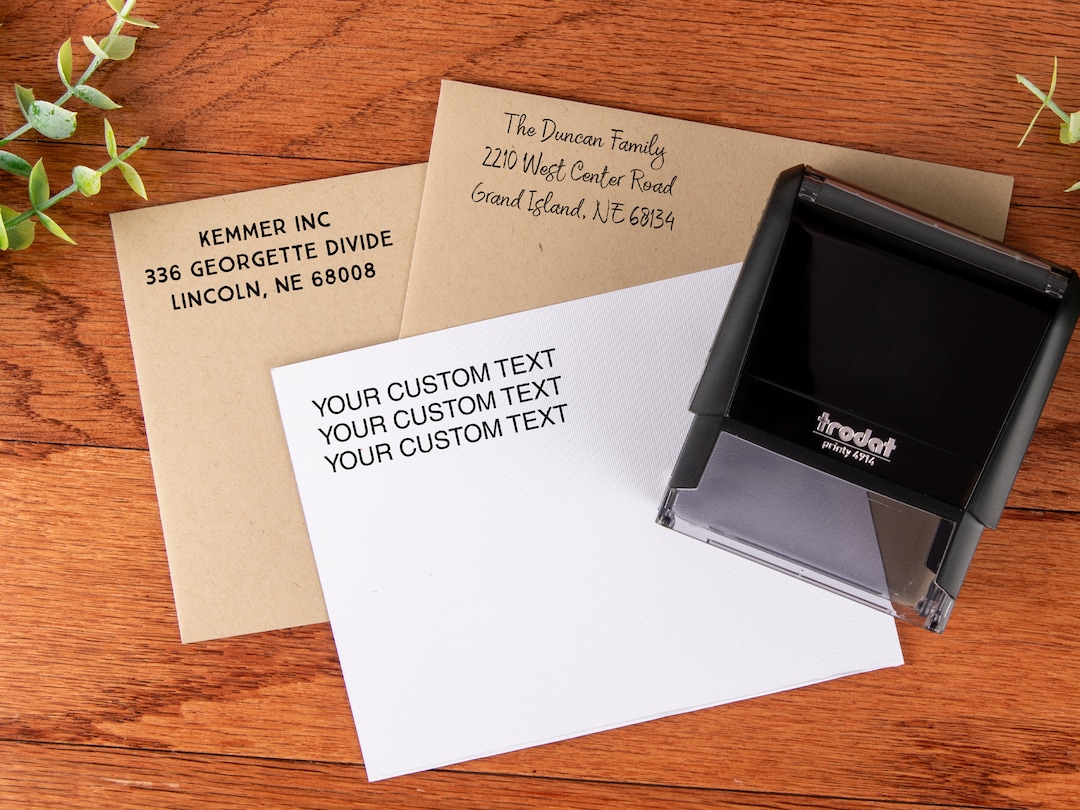 Custom 3 Line Address Stamp | Personalized Self Inking Stamp | Choose ...