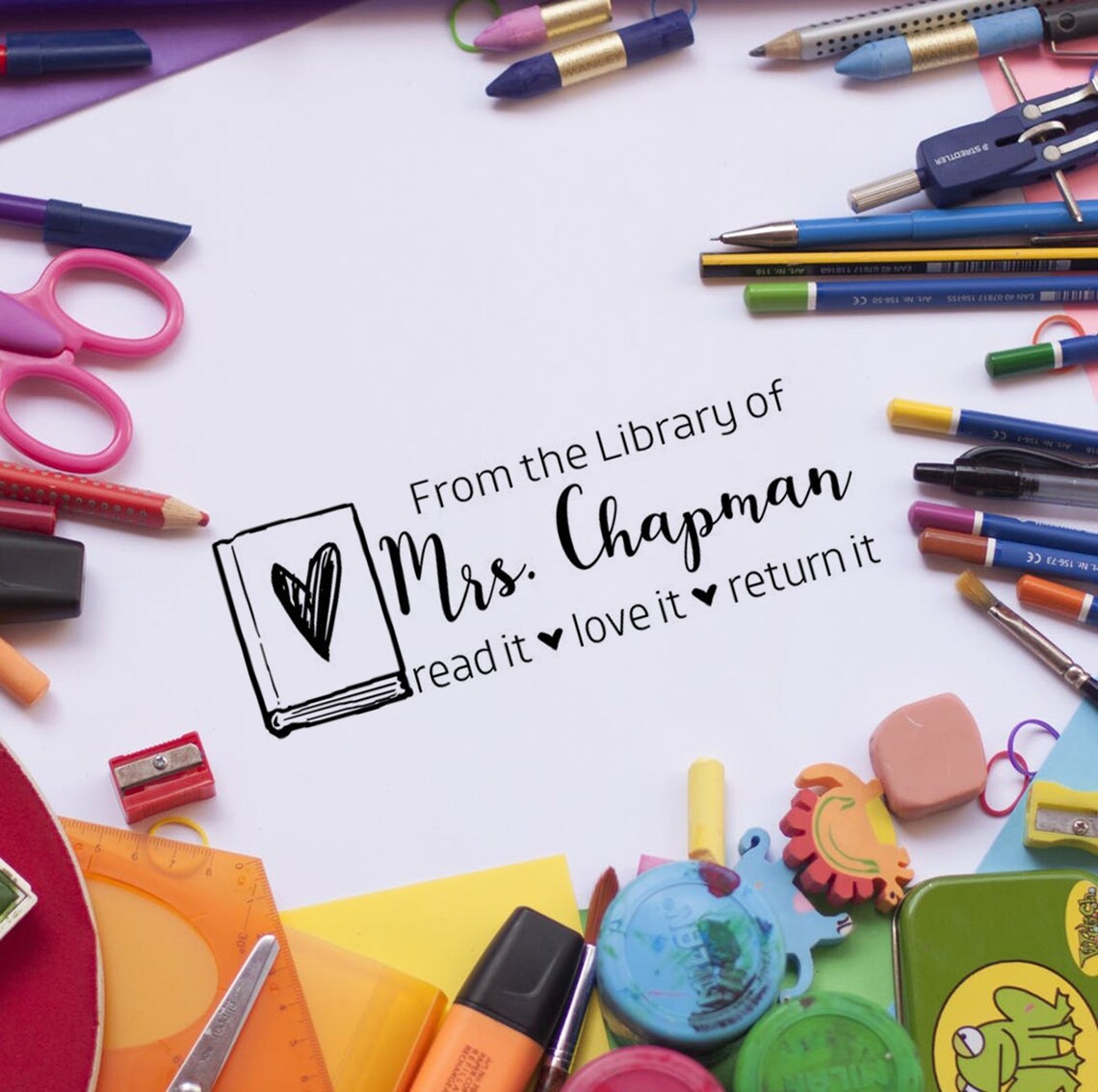 Customized Librarian Stamp From the Library of Script Stamps - Etsy