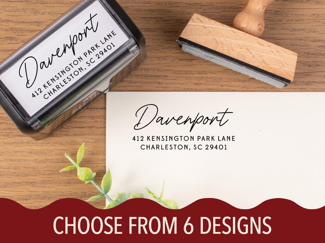 Personalized Return Address Stamp, Custom Wedding Stamp, Stylish Rubber ...