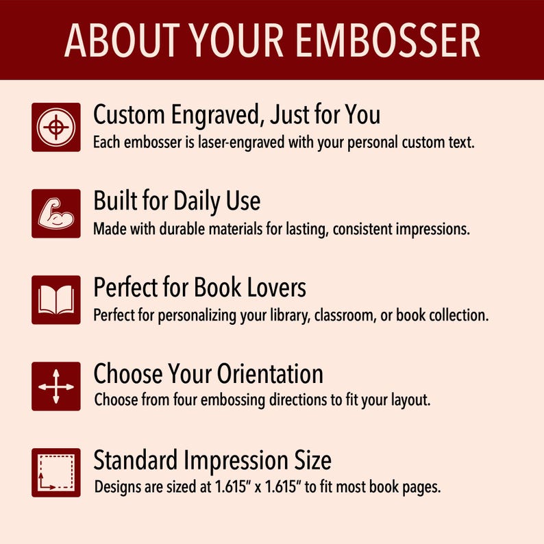 Custom Floral Book Embosser, Personalized Botanical Library Embosser ...