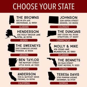 Custom State Address Stamp | Personalized Return Address Stamp | All 50 ...