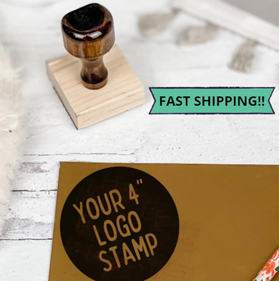 Custom 4 Logo Stamper Rubber Logo Handstamp and Ink - Etsy
