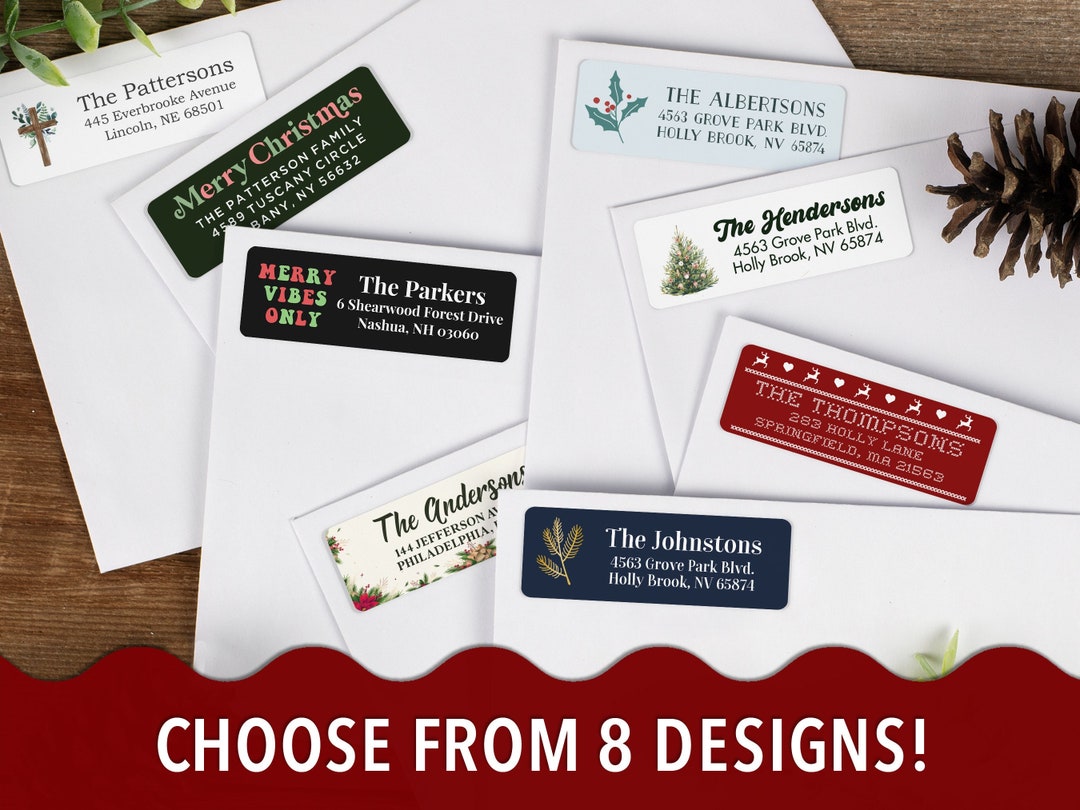 Custom Christmas Address Labels | Personalized Return Address Stickers ...