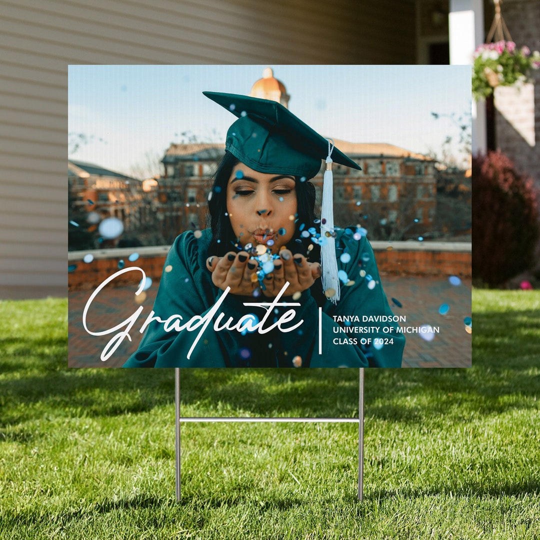 Graduation Yard Sign, Custom Photo Yard Sign, Custom Sign for ...