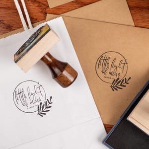 Custom 2" Logo Stamp | Rubber Logo Handstamp and Ink | Business Logo ...