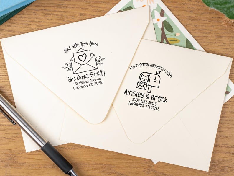 Custom Mailing Address Stamp, Cute Personalized Return Address Stamp ...