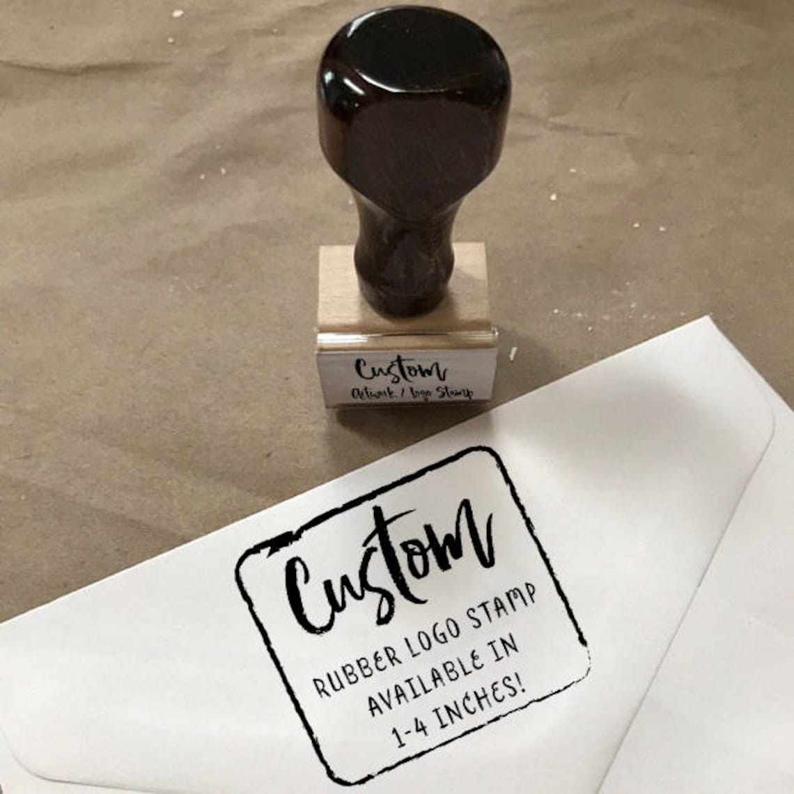 Personal Logo Stamper Rubber Logo Handstamp Business Logo | Etsy