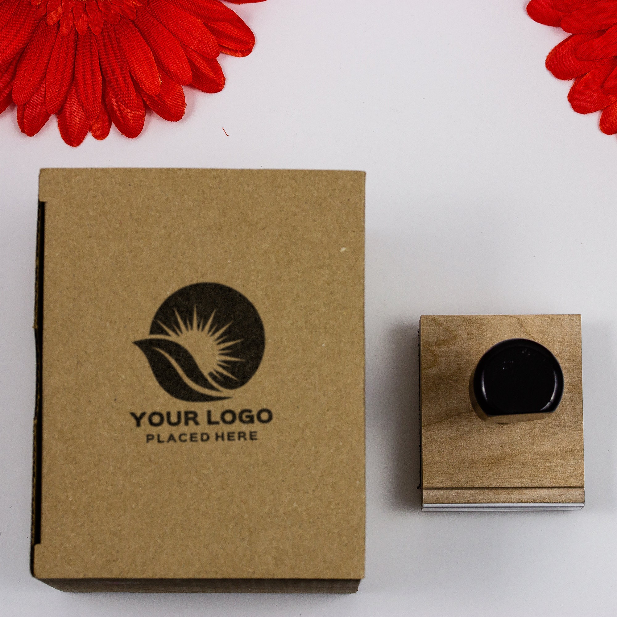 Custom 2 Logo Stamp Rubber Logo Handstamp and Ink - Etsy