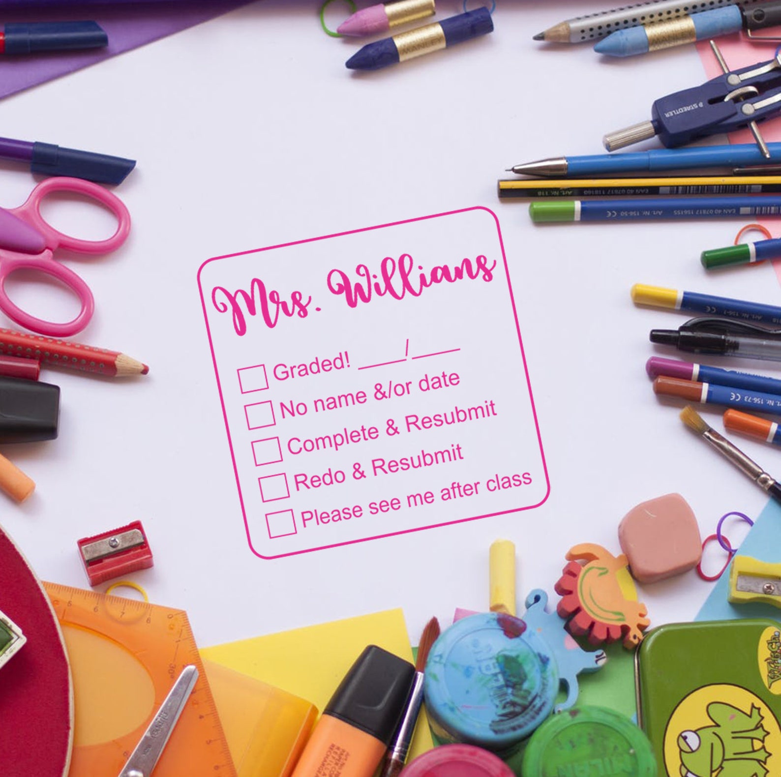 Custom Six Line Grading Stamp for Teachers Personalized - Etsy Canada