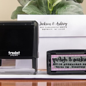 Personalized Return Address Stamp | Custom Script Self-inking & Wooden ...