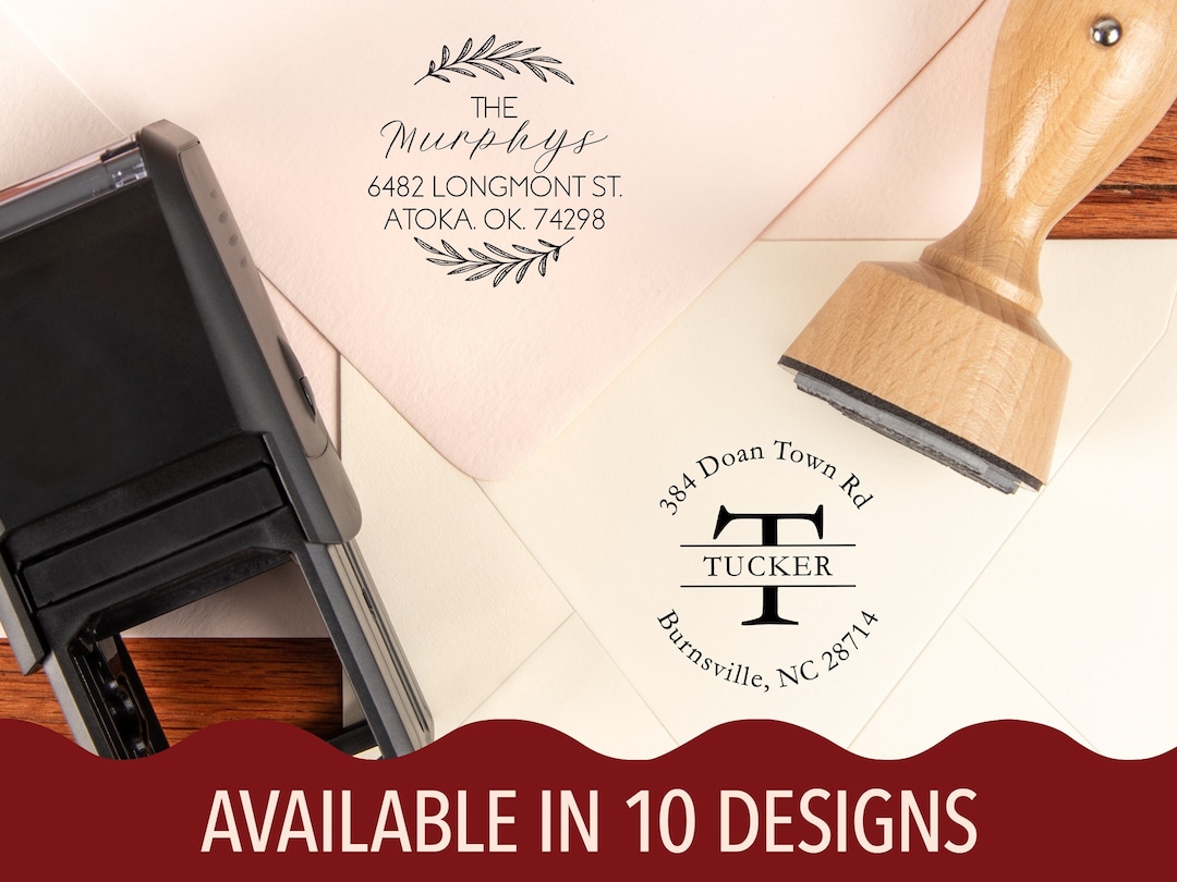 Custom Round Address Stamp | Personalized Rubber Address Stamp | Return ...