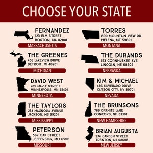 Custom State Address Stamp | Personalized Return Address Stamp | All 50 ...