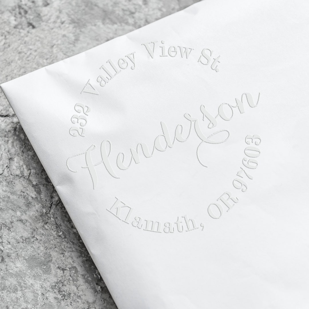 Script Embosser for Envelopes | Return Address Embosser Stamp - Etsy