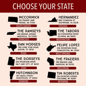 Custom State Address Stamp | Personalized Return Address Stamp | All 50 ...