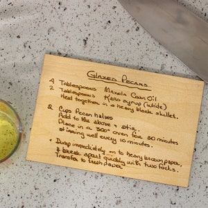 Recipe Cards, Handwritten Engraved Recipe, Custom Fridge Magnet ...