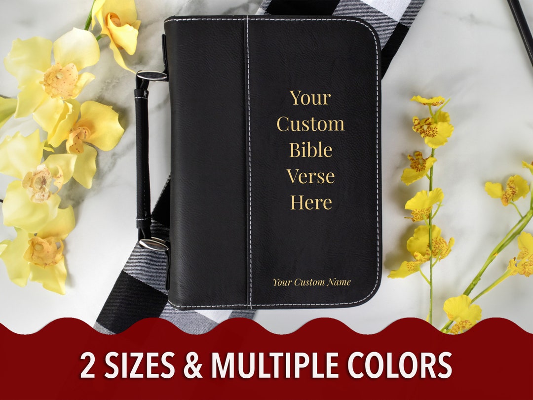Custom Leatherette Bible Cover, Personalized Bible Case, Engraved Bible ...