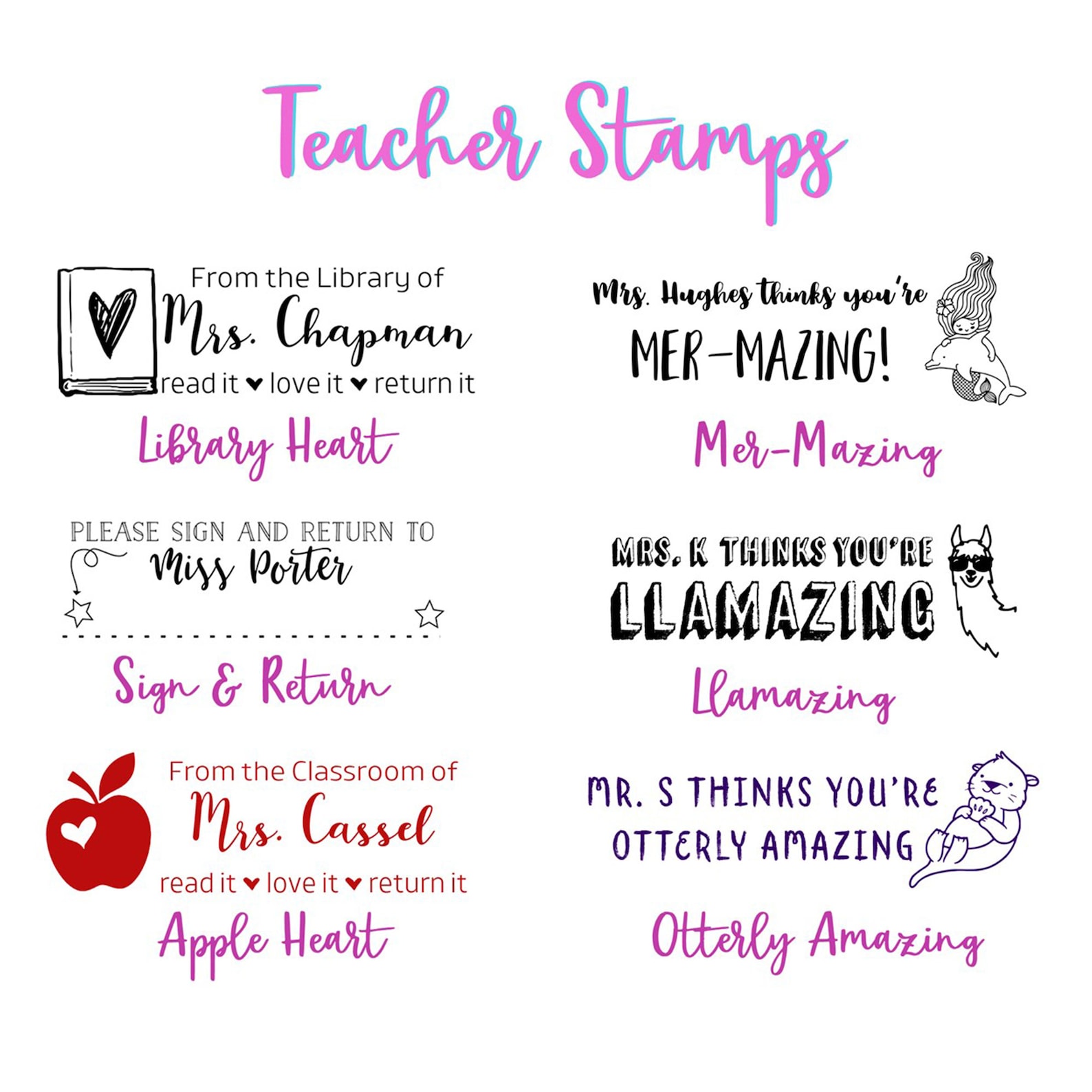 Personalized Classroom Teacher Stamp Self Inking Custom - Etsy