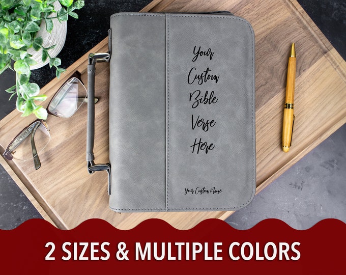 Leather Bible Cover, Personalized Bible Cover With Name Floral ...