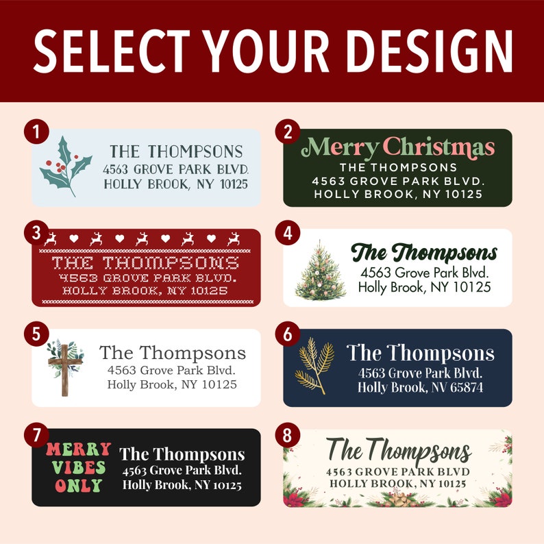 Custom Christmas Address Labels | Personalized Return Address Stickers ...