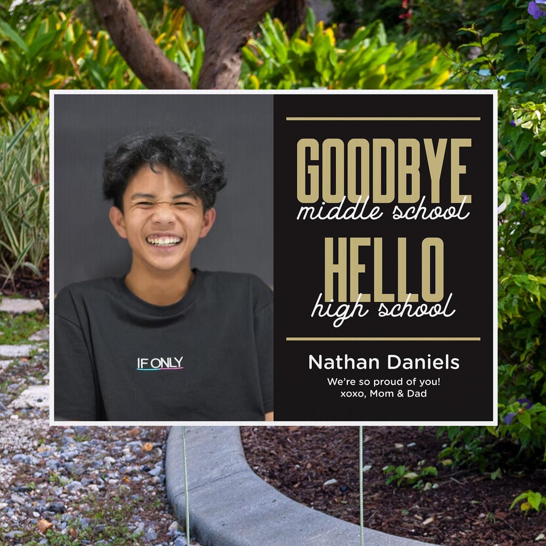 Middle School Graduation Yard Sign, Graduation Party Decor ...