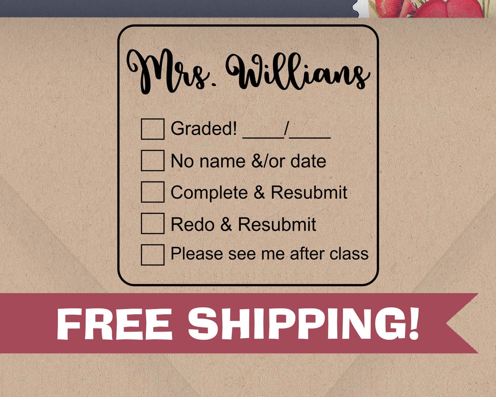 Custom Six Line Grading Stamp for Teachers Personalized - Etsy Canada