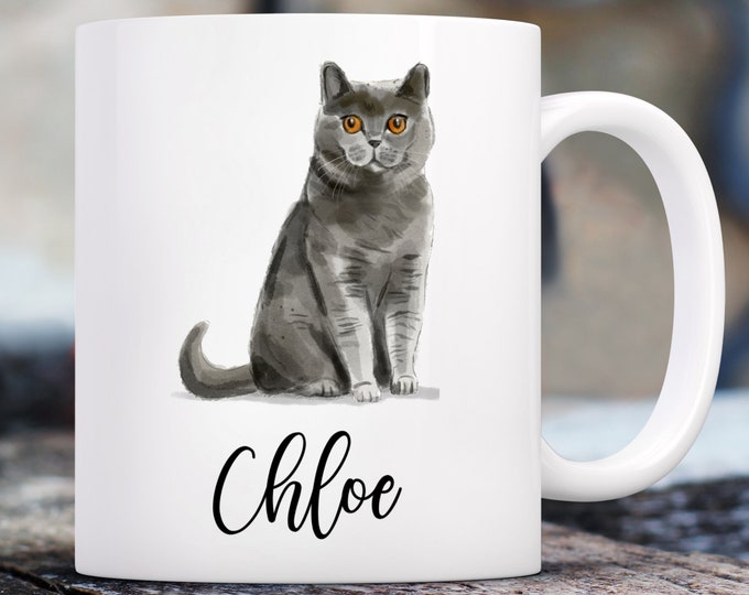 Funny Gray Tabby Cat Mug 11oz & 15oz Grey Tabby Cat Mugs Gray Cat Gifts ...