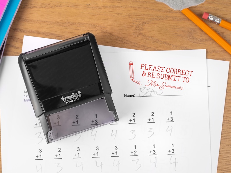 Custom Teacher Grading Stamp, Personalized Classroom Feedback Stamp ...