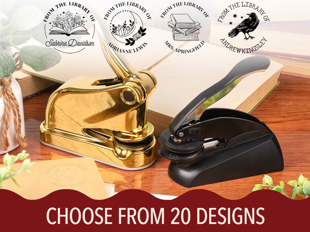 Best Rated Custom Book Embosser Personalized Library Book Stamp Gift ...