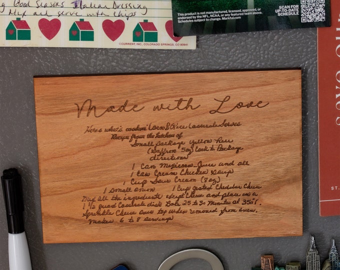 Recipe Magnet Handwritten Engraved Recipes, 5x7 Size - Etsy
