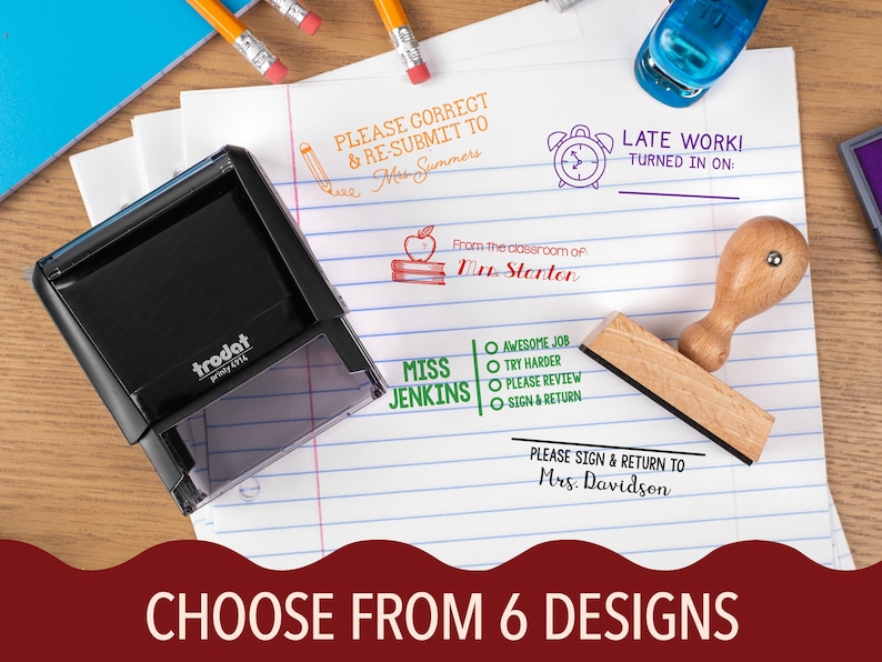 Custom Teacher Grading Stamp, Personalized Classroom Feedback Stamp ...