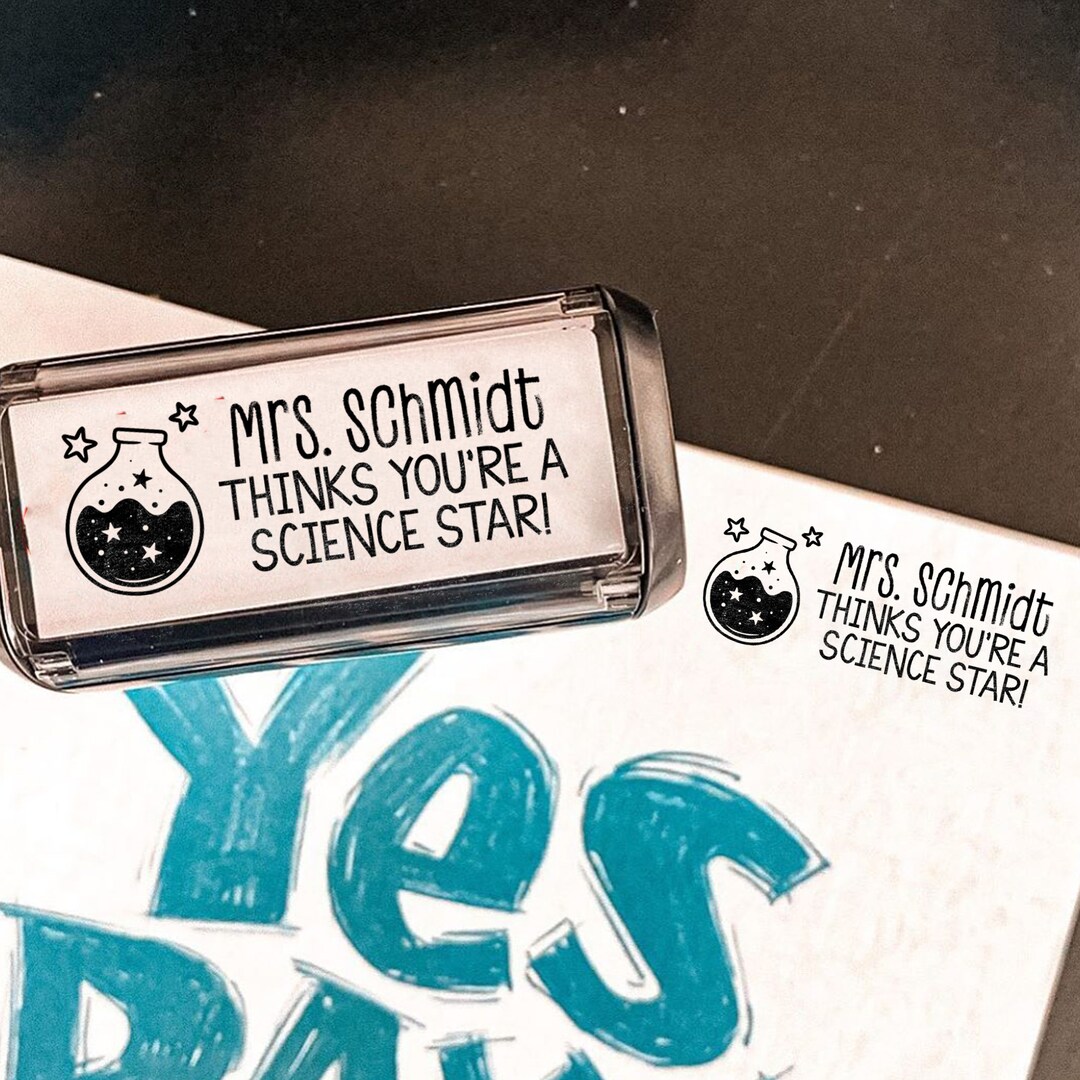 Science Star Custom Teacher Stamp | Self Inking Science Teacher Stamper ...