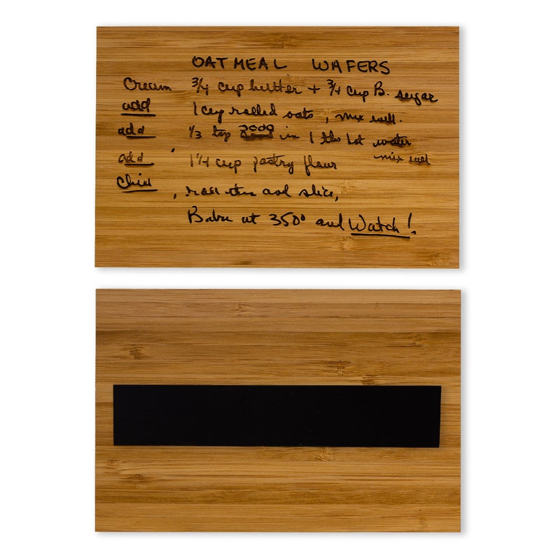 Recipe Cards Handwritten Engraved Recipe Custom Fridge - Etsy
