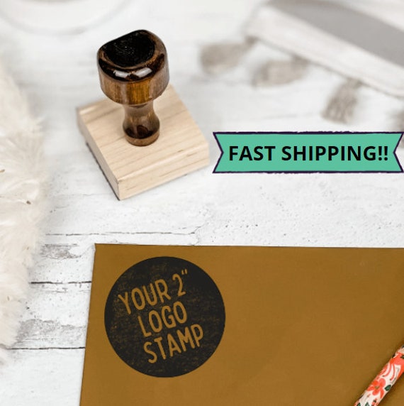 Custom 2 Logo Stamp Rubber Logo Handstamp and Ink - Etsy