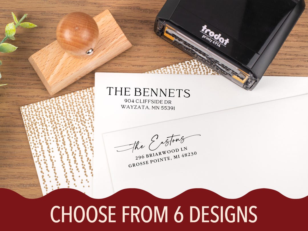 Personalized Rubber Address Stamp, Custom Return Address Stamp, Classic ...