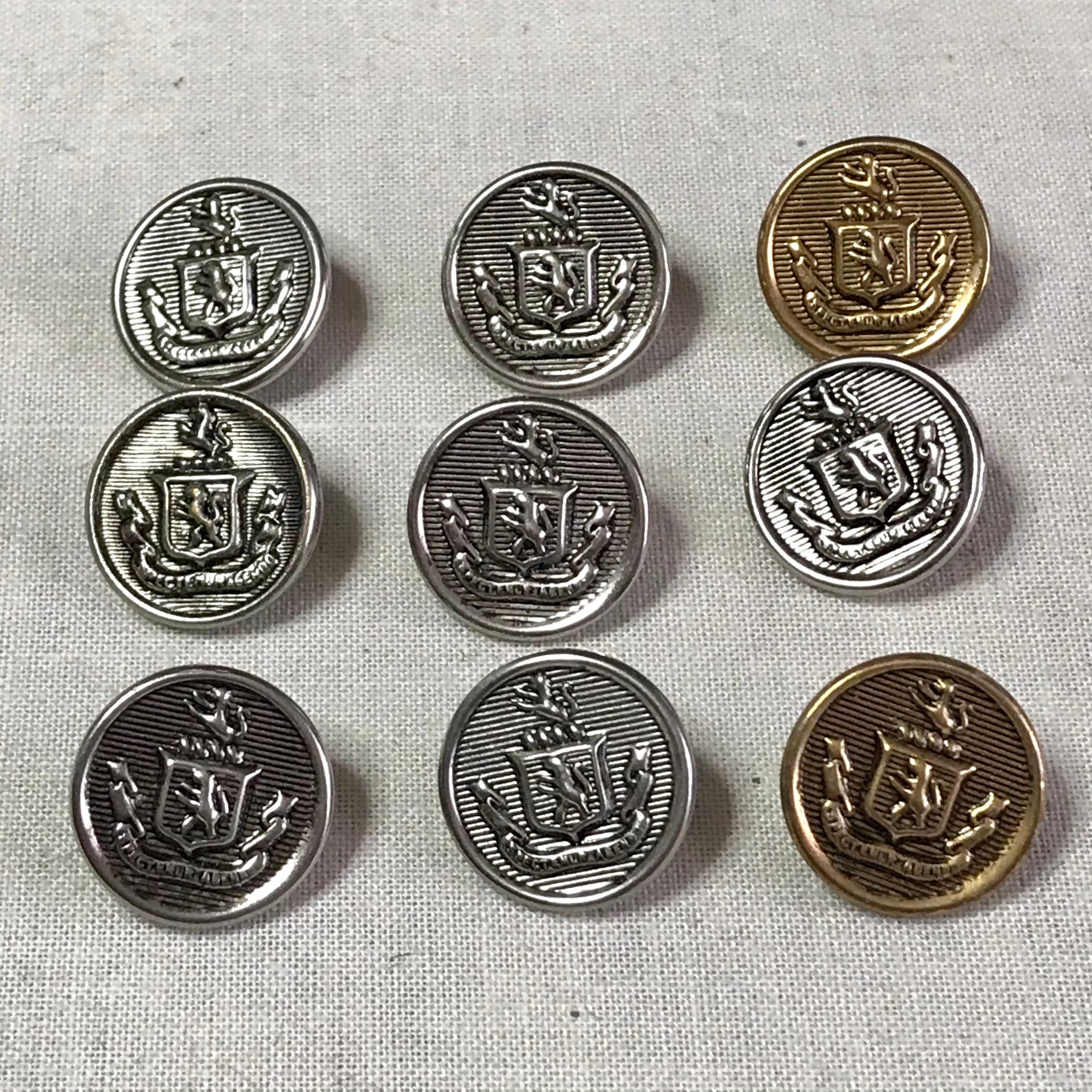 15 Small Vintage Coat of Arms Metal Buttons 15 Mm - Etsy