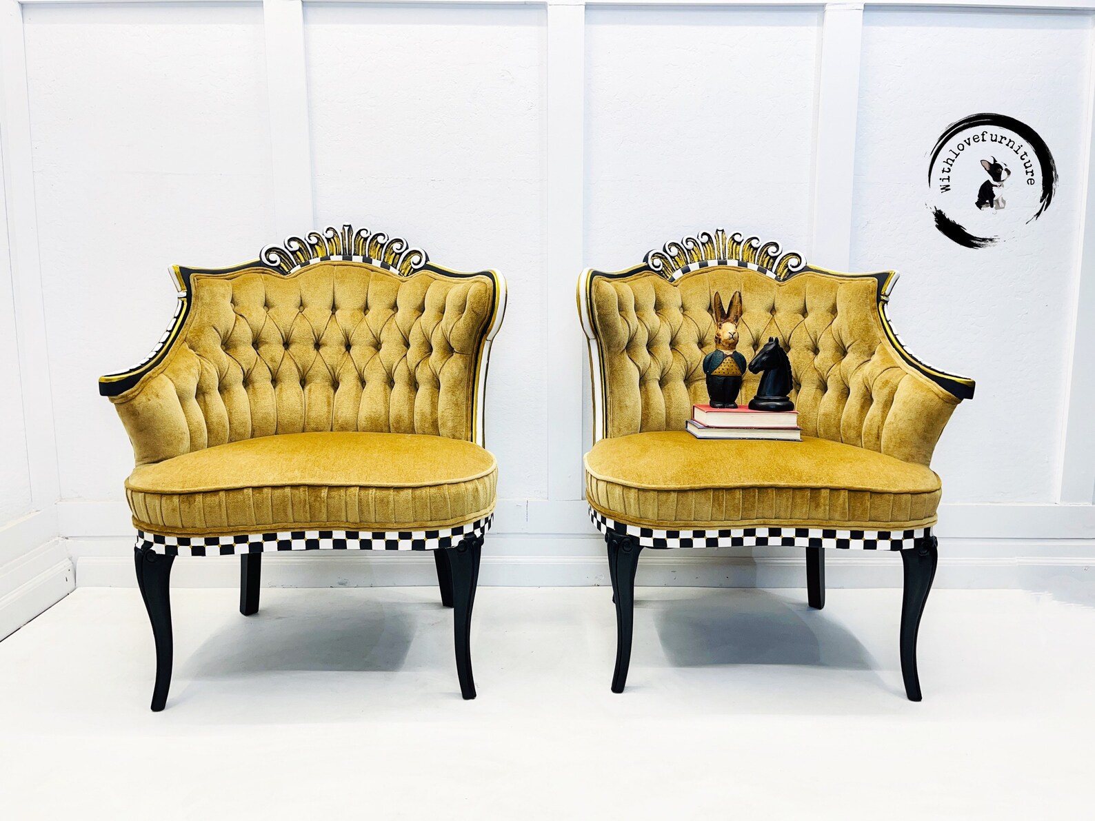 Funky Whimsical Chairs /hollywood Regency Style Winged Back - Etsy