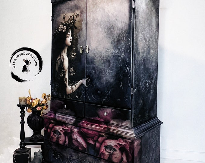 Gothic Eclectic Armoire Hand Painted Fairy Tale Inspired Bedroom ...