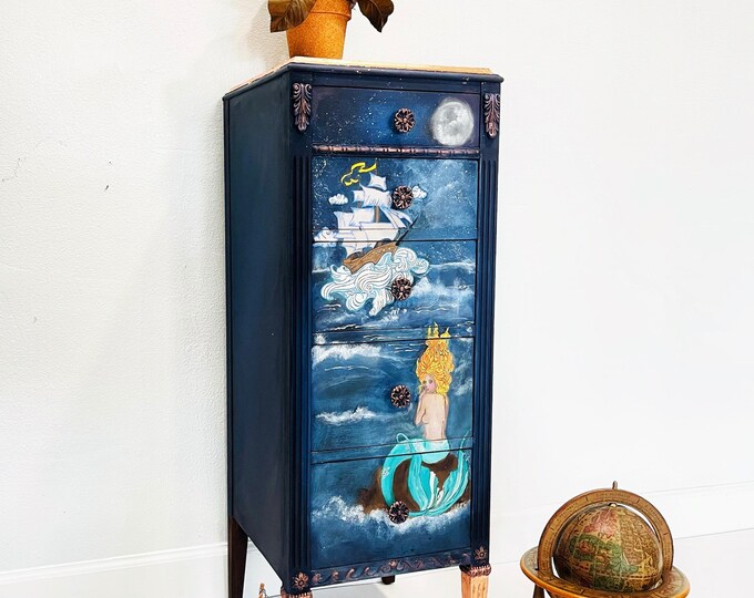 Mid Century Modern Lowboy/ Two Tone Dresser/ Boho Inspired/chest of ...