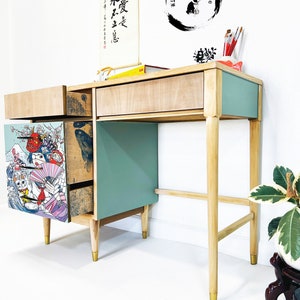 Mid Century Modern Desk / Japanese Inspired Desk/ Makeup Table ...