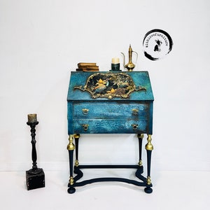 Eclectic Secretary Desk Hand Painted Fairy Tale Inspired Bureau Bedroom ...