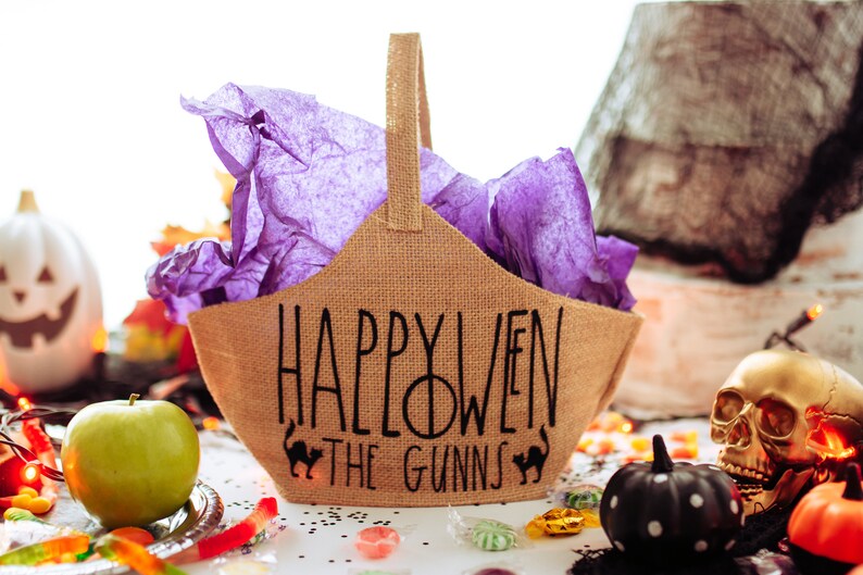 Farmhouse Halloween Decor Personalized Halloween Basket - Etsy