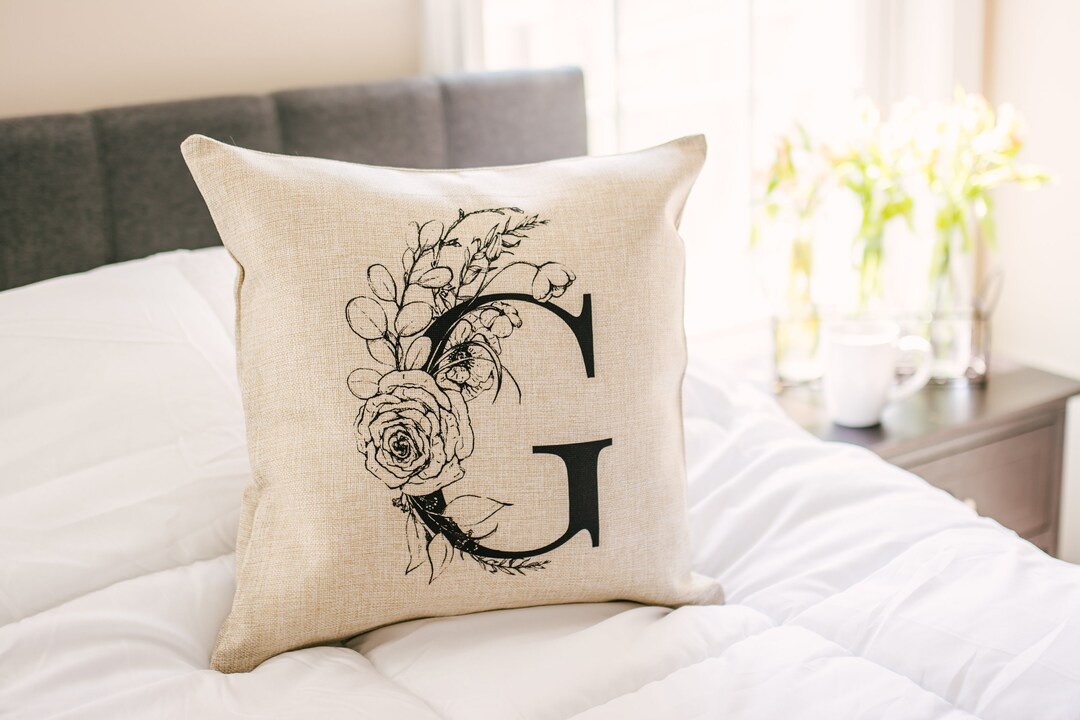 Custom Pillow Cover - Monogram Pillow Cover - Initial - Wedding Gift ...