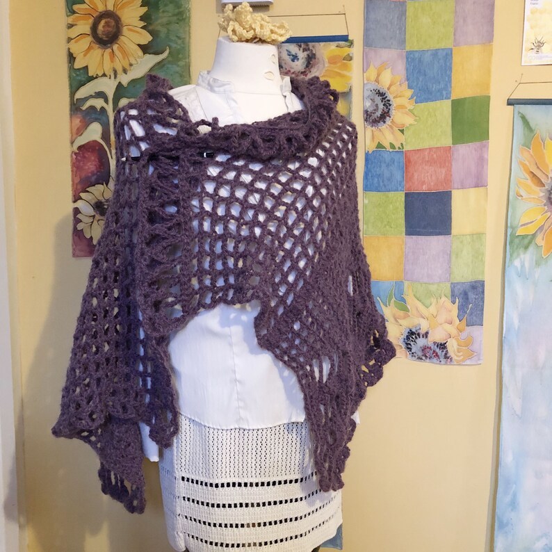 Châle duveteux en arabesque mauve cendré - Etsy Canada