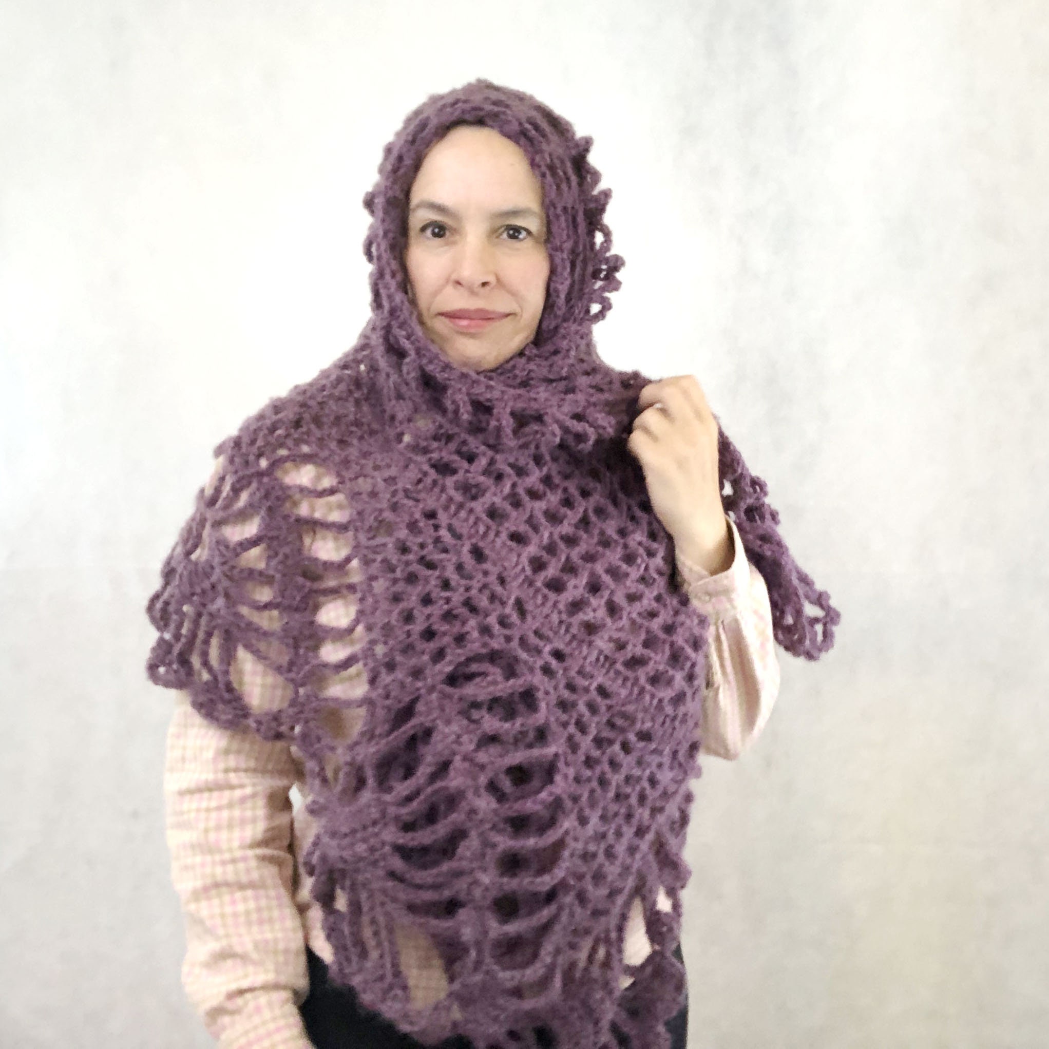 Châle duveteux en arabesque mauve cendré - Etsy Canada