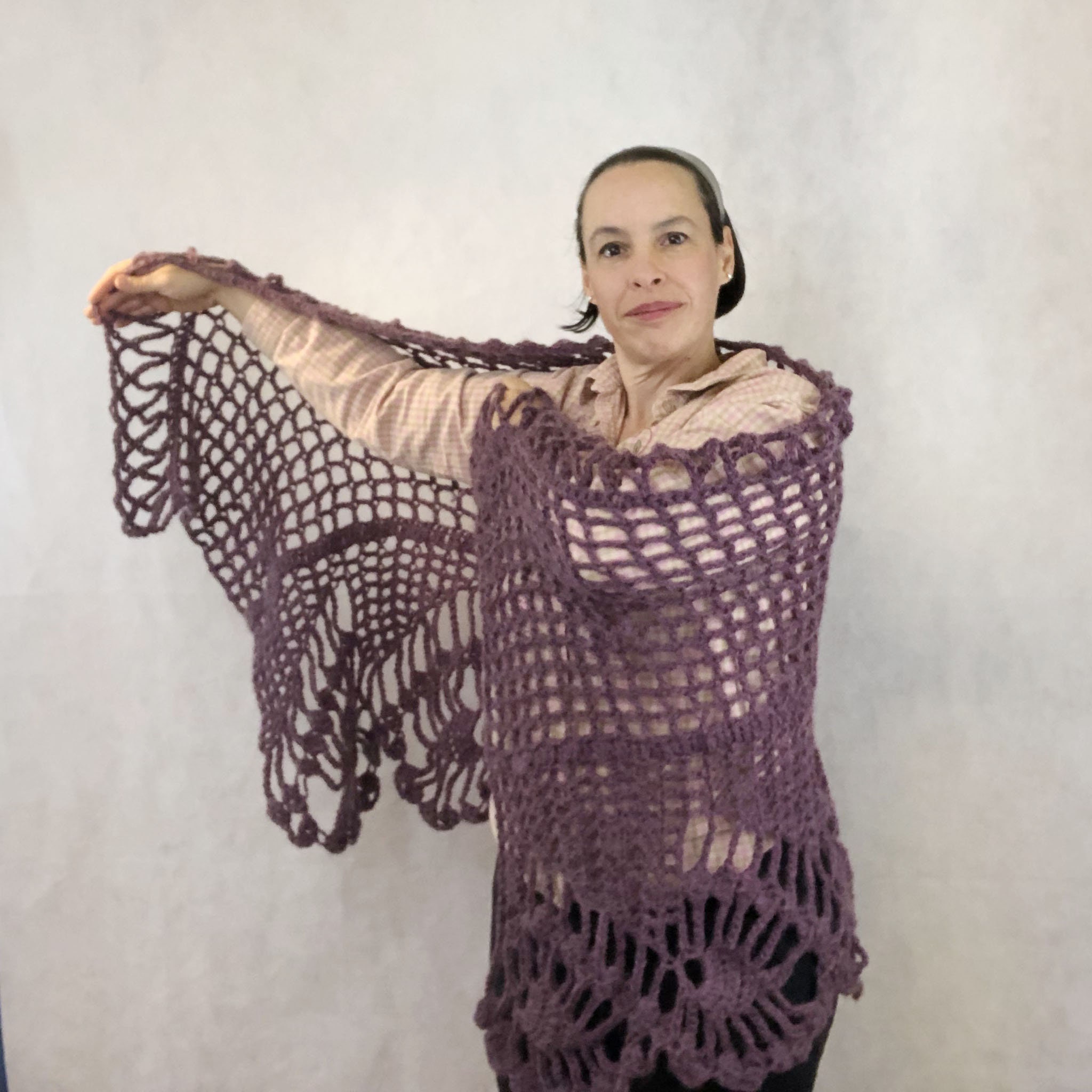 Châle duveteux en arabesque mauve cendré - Etsy Canada